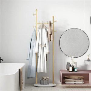 Storage & Organization | Gold Clothing Rack With Shelves Gold Coat Rack ...